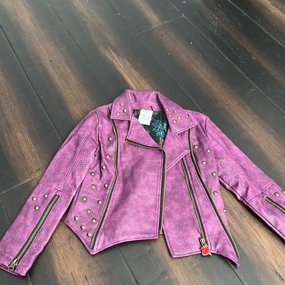 Disney | Jackets & Coats | Disney Descendants Faux Leather Jacket ...